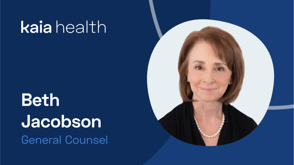 Kaia Hires Beth R. Jacobson, J.D., as General Counsel | Kaia Health